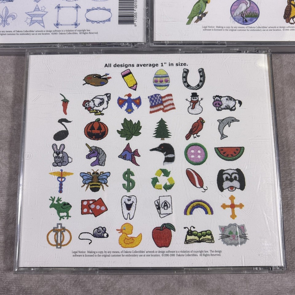 Lot Of 7 Dakota Collectibles Embroidery Design CD Embroidered Designs ...