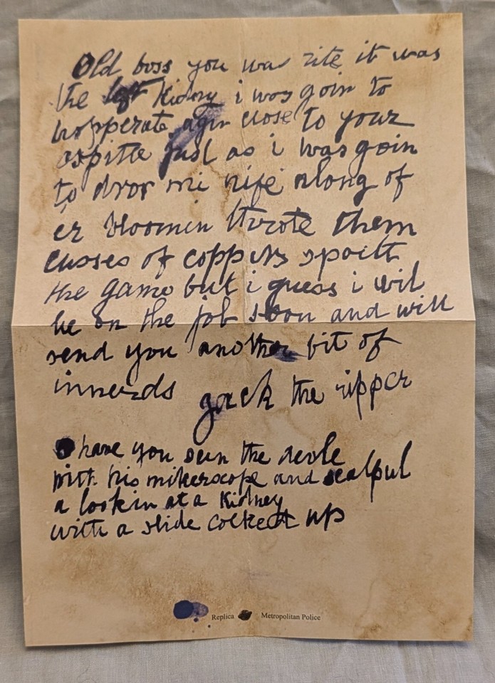 Jack the Ripper Memorabilia Letters Signed White Chapel Serial Killer ...