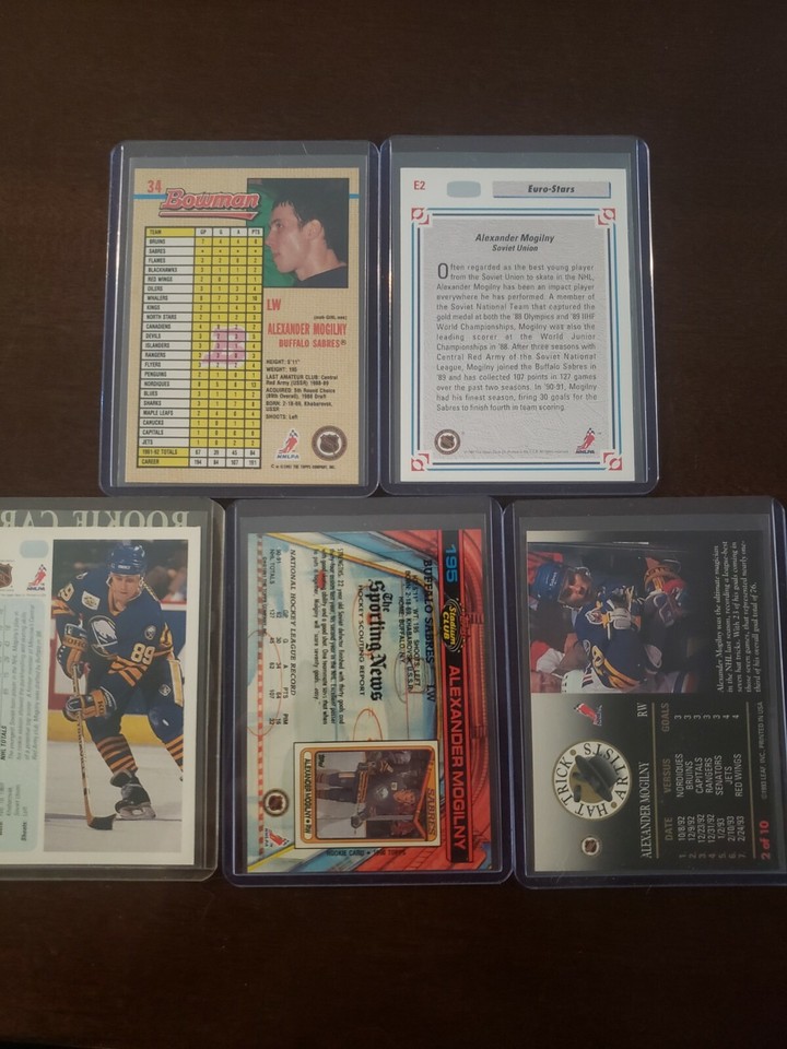 5 card Alexander Mogilny rookie card lot Buffalo Sabres | eBay