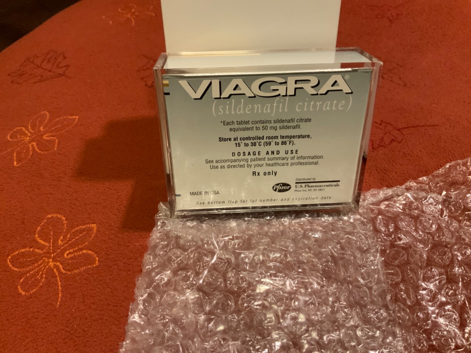 NIB Vintage Viagra Paperweight in Original Box Gag Gift Pfizer Drug Rep ...