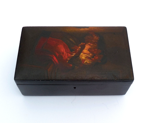 Antique Early C20th Russian Hand Painted Lacquered Cigar Box SIGNED ...