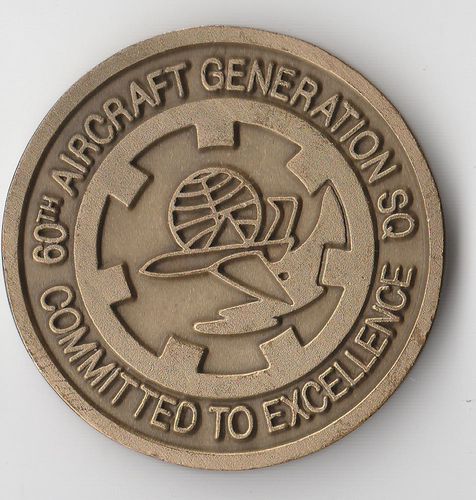 60th Aircraft Generation SQ Travis AFB California Challenge Coin 1.5 ...