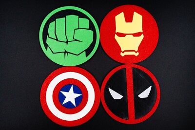 Marvel Coaster Set | Superhero Coasters | Avengers Decor | Marvel Gifts ...