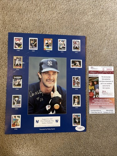 SIGNED-DON MATTINGLY DAY Retirement Commemorative Sheet Aug. 31 1997 ...