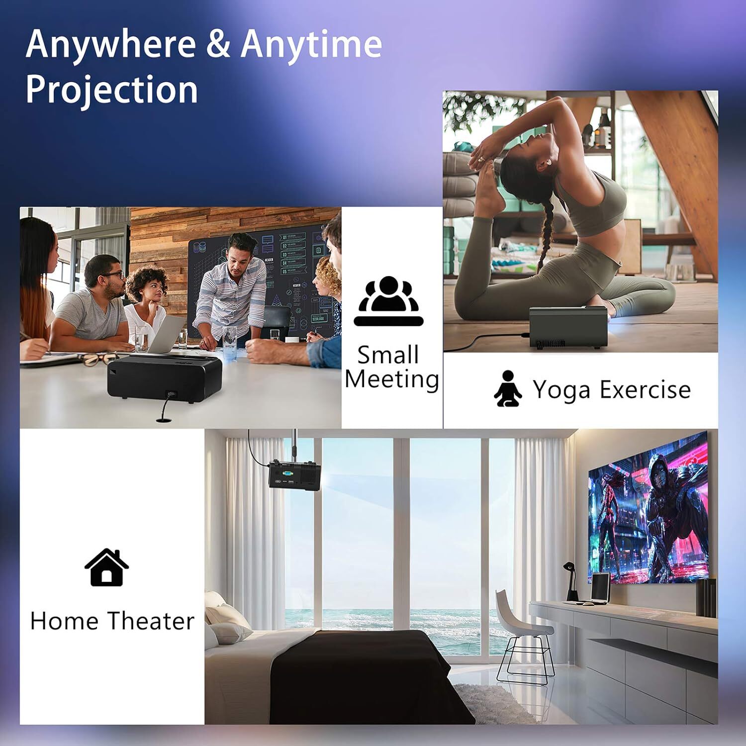 AELEPHAS W13 Mini Projector for iPhone, ELEPHAS 2020 WiFi, 480p ...