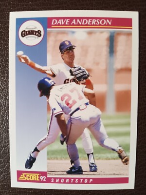 DAVE ANDERSON SAN FRANCISCO GIANTS 1992 SCORE BASEBALL CARD #167 | eBay