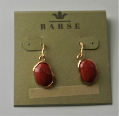 Barse Genuine Copper and Red Onyx Earrings MSRP $38 | eBay