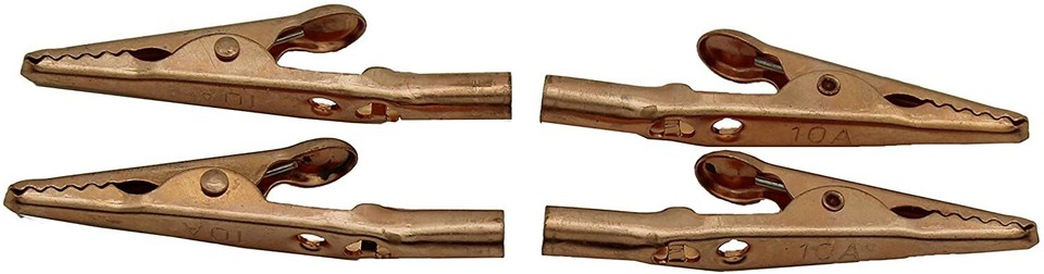 Copper Alligator Clips 4pc 2 in 10 Amp Soldering Heat Sink & Test Wire ...