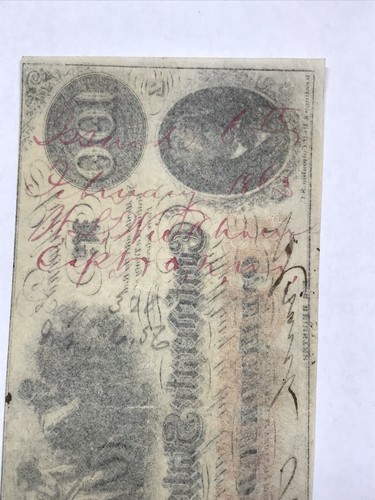 A&O-T-41-1862 $100 Confederate Issued In Red Captain Wickham-Rarity 12 ...