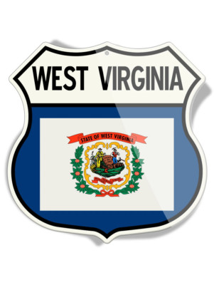 State Flag of West Virginia - Shield Shape - Aluminum Sign | eBay