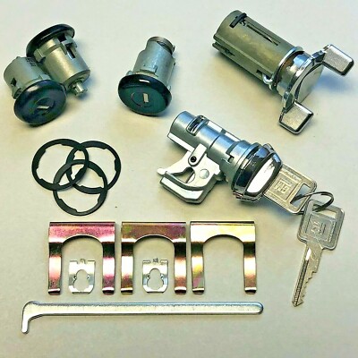NEW 1969 Camaro Complete Black & Chrome Lock set- One Key System- GM ...