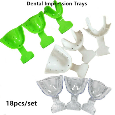18Pcs Dental Edentulous Jaw Impression Trays Full Denture Frame ...