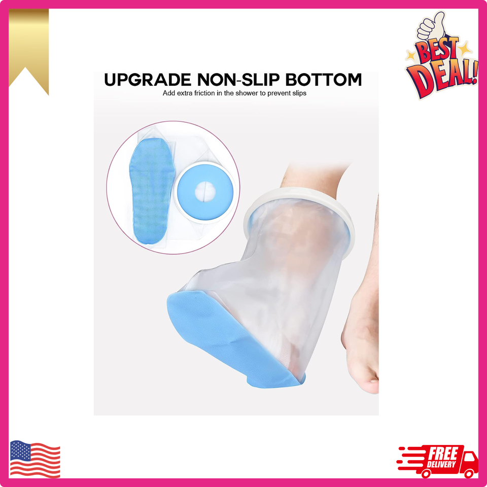 Waterproof Foot Cover for Shower Adult, Foot Cast Covers with Non-Slip ...
