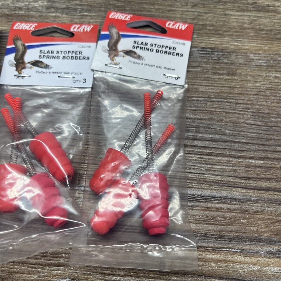 3 PACKS Eagle Claw Spring Bobbers Slab Stopper Ice Fishing ICSSSB FREE ...
