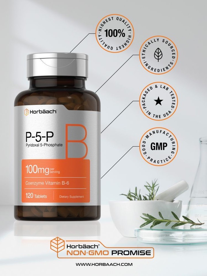 P5P Activated Vitamin B6 100mg | 120 Tablets | Vegetarian | by Horbaach ...