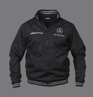New Mens Mercedes AMG Bomber Jacket with high quality embroidered logos ...
