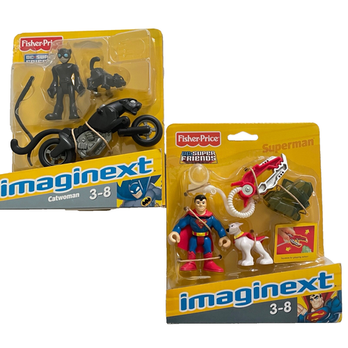 2 Imaginext DC Super Friends Action Figure Sets Catwoman Superman ...
