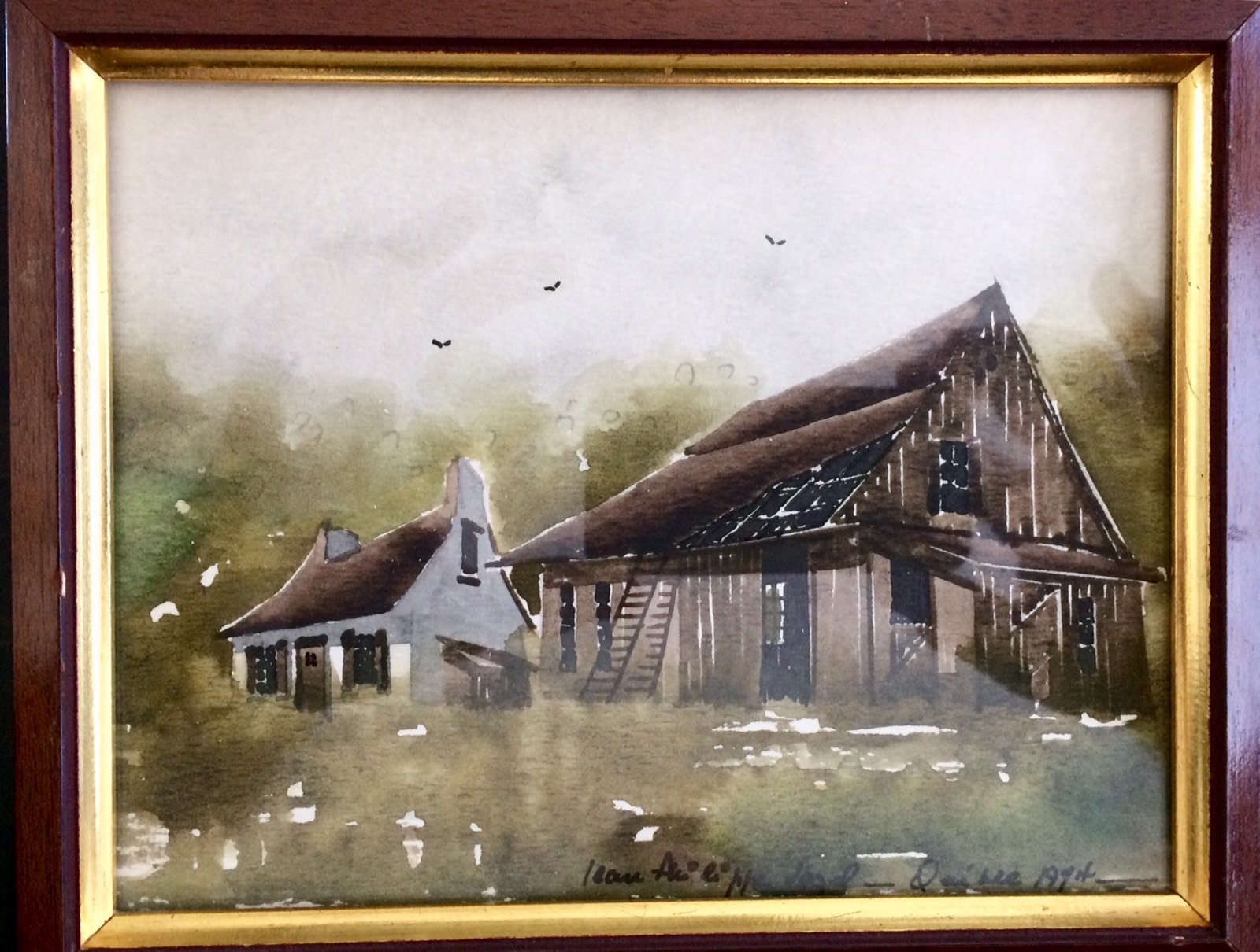 EXQUISITE ART SET 2 SIGNED LANDSCAPE WATERCOLORS BY FAMOUS JEAN ...