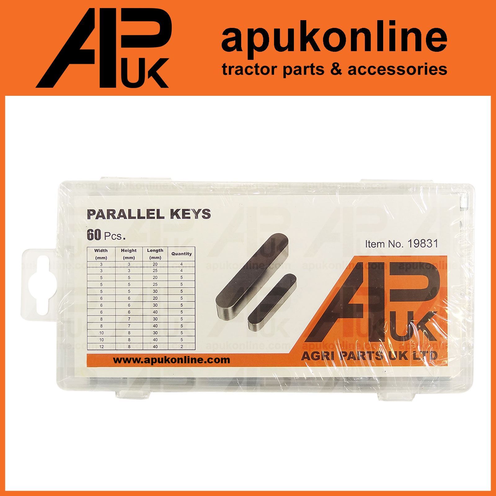 60pcs Steel Metric Parallel Feather Key Keys Assortment Hub Shafts 1/4 ...