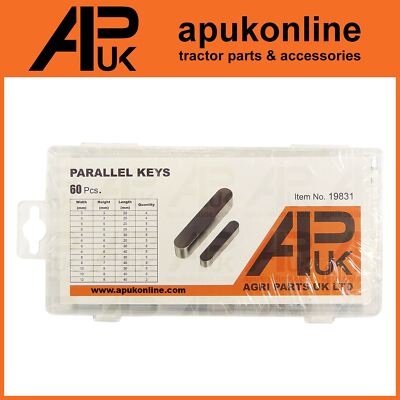 60pcs Steel Metric Parallel Feather Key Keys Assortment Hub Shafts 1/4 ...