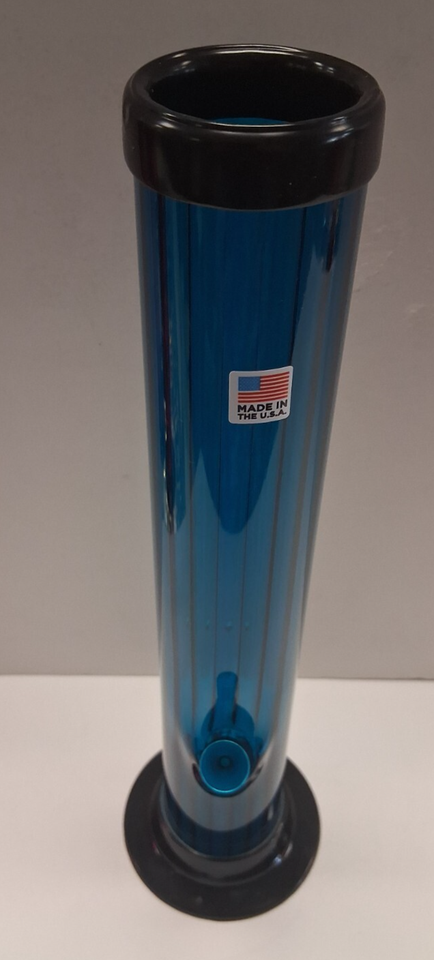 12" ACRYLIC PLASTIC RIBBED STRAIGHT HOOKAH WATER PIPE BONG THUMB CARB 2 ...