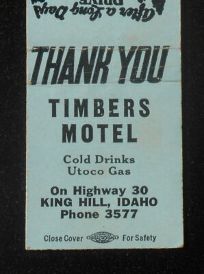 1950s Timbers Motel Cold Drinks Utoco Gas Phone 3577 Highway 30 King ...