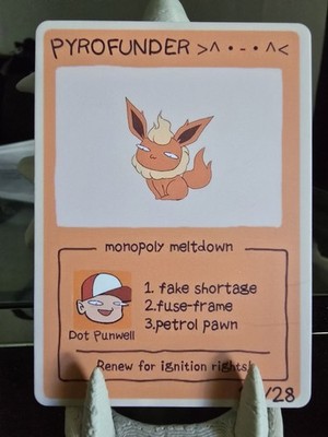 Flareon (Pyrofunder) Pokescam Derpy Cards | eBay