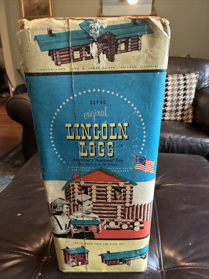 Lincoln Logs 134 Pieces , incomplete, Original Box | eBay