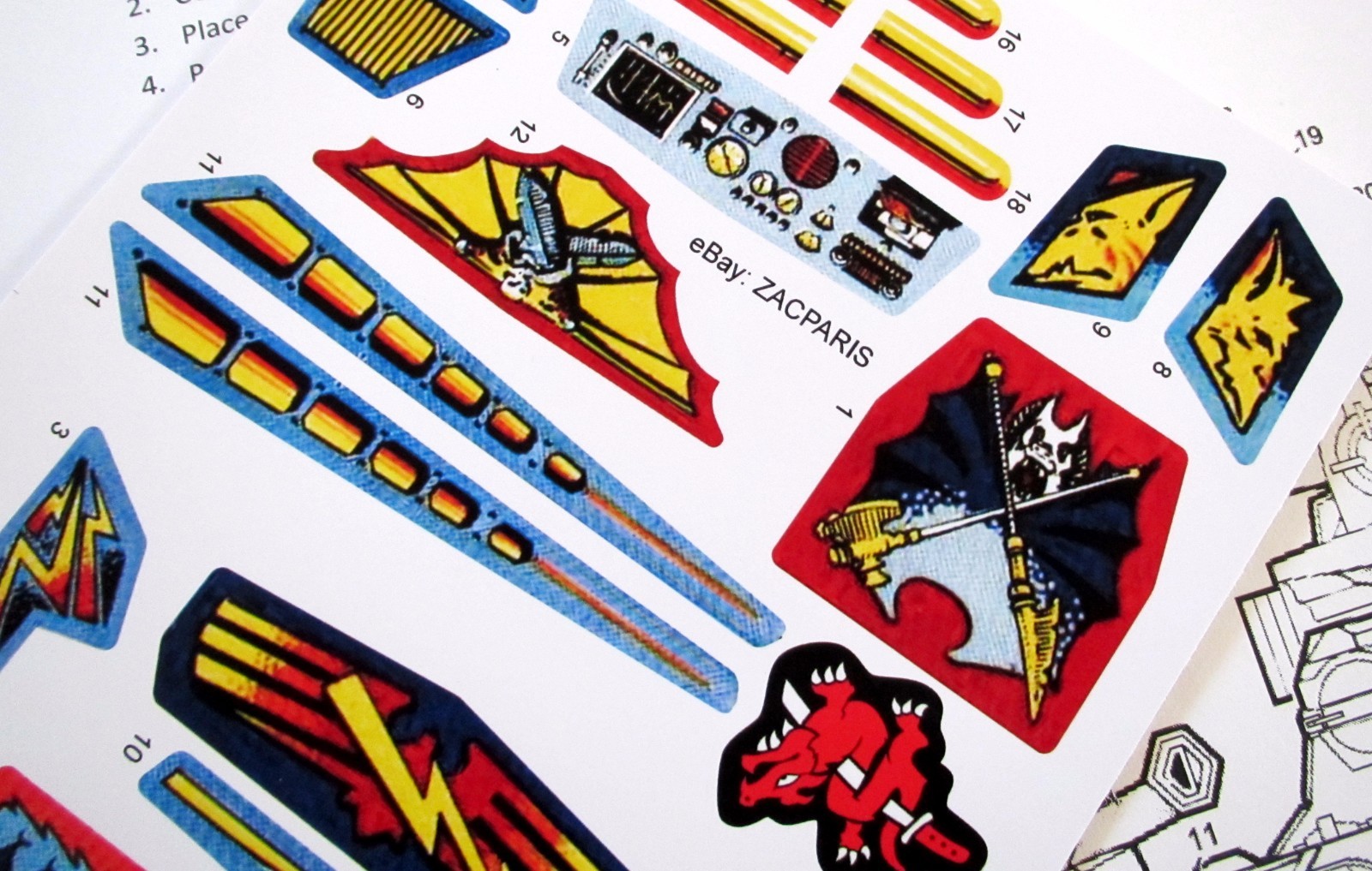 Replacement stickers for MOTU Masters of the Universe ATTAK TRAK 1982 ...