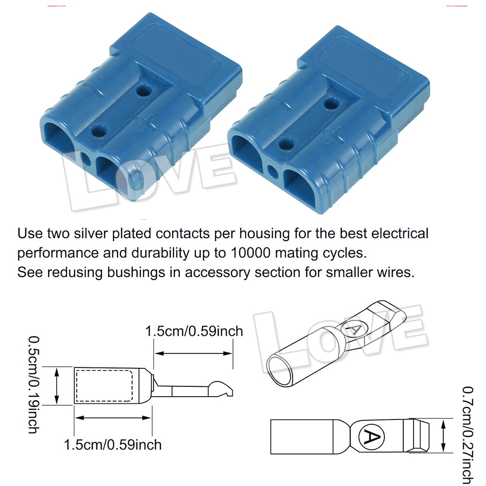 10x Connectors Anderson Style Plug DC Power 50AMP Solar Caravan 6AWG ...