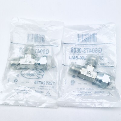 LOT OF 2 GATES HYDRAULIC TEE G60473-0808, 8MJ-8FJX-8MJ | eBay