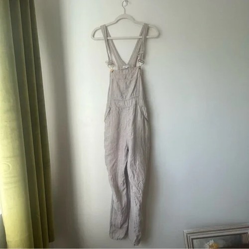 WeWoreWhat Basic Linen Natural Beige Overalls M - Gem