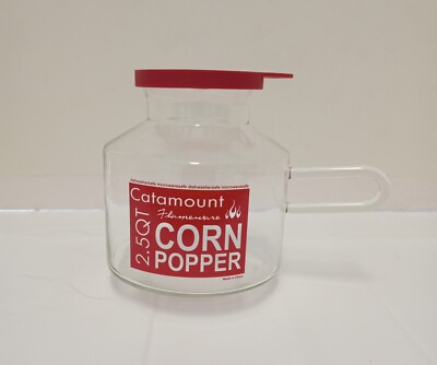 Vintage 2.5 QT Catamount Glass Corn Popper With Lid | eBay