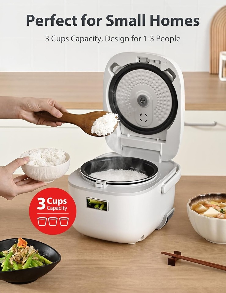 Toshiba Mini Rice Cooker, 3 Cups Uncooked Small Rice Cooker, Steamer ...