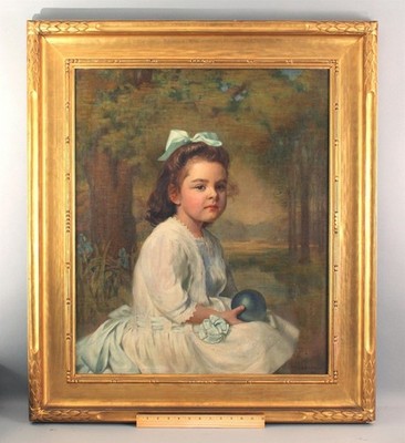 Large Antique A.S.Howland American Boston School Young Girl Portrait ...