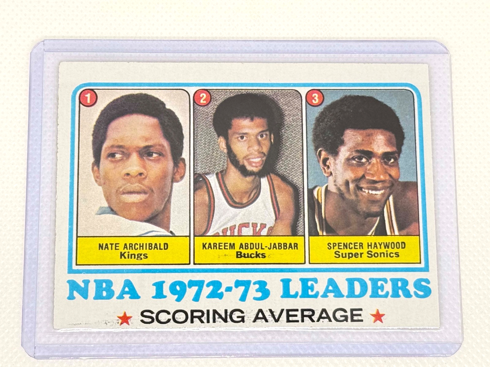 1973 Topps NBA 1972-73 Scoring & FG Pct Leaders - Chamberlain-Jabbar ...