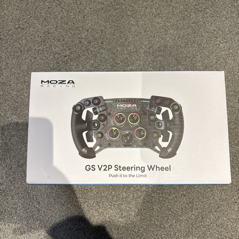 MOZA Racing GS V2P Steering Wheel Microfiber Leather, Faux Leather ...