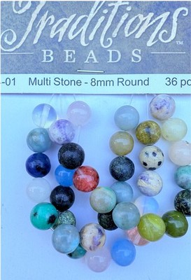 Traditions Beads Natural Gallery Multi Stone 8mm Round Qty:36 | eBay