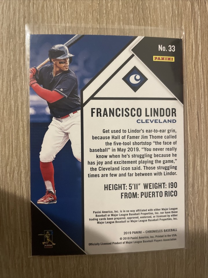 2019 Panini Chronicles #33 Francisco Lindor Cleveland Indians Smiling ...