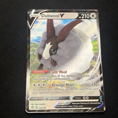 MINT/NM Condition Dubwool V 153/192 Holo/Shiny Pokemon Card, SWSH Rebel ...