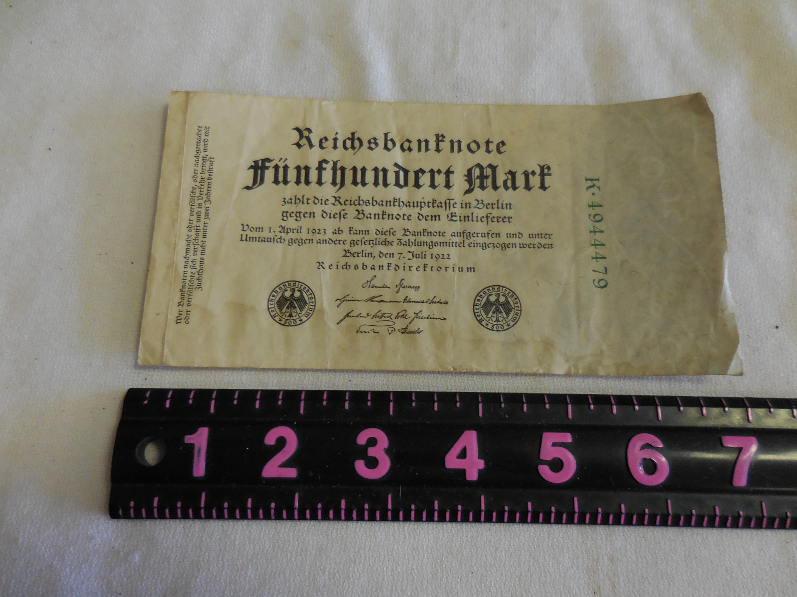 Germany - REICHSBANKNOTE FUNFHUNDERT MARK (500 MARK) 1923 | eBay