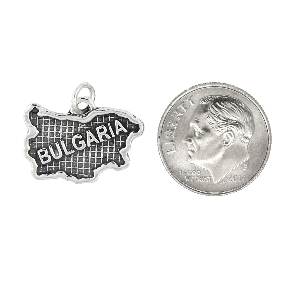 Sterling Silver Bulgaria Country Map Travel Charm or Pendant | eBay