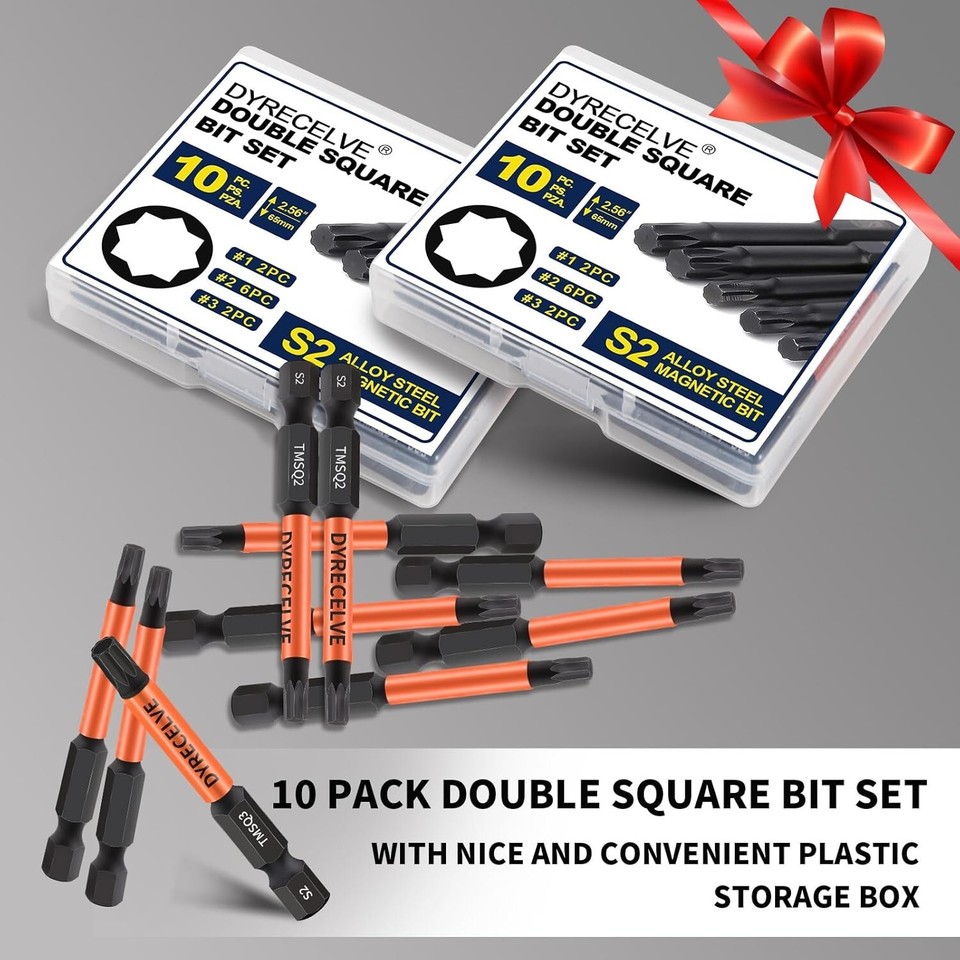 10-Pack 8 Point Star Bit - Professional 8 Point Torx Bit (Magnetic ...