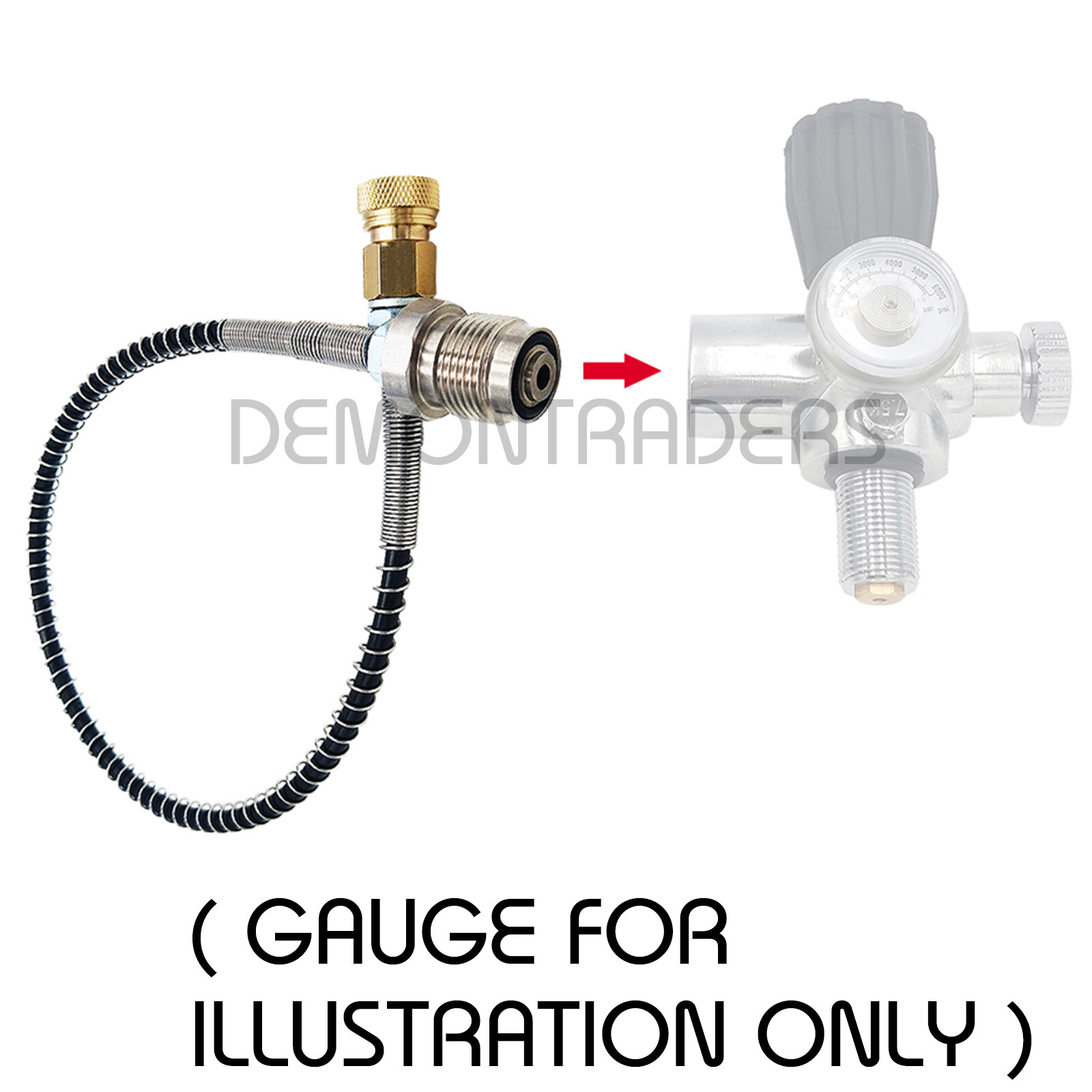 AIR RIFLE PCP GUN FILLING HOSE DIN CYLINDER BOTTLE VALVE BSP ADAPTER ...