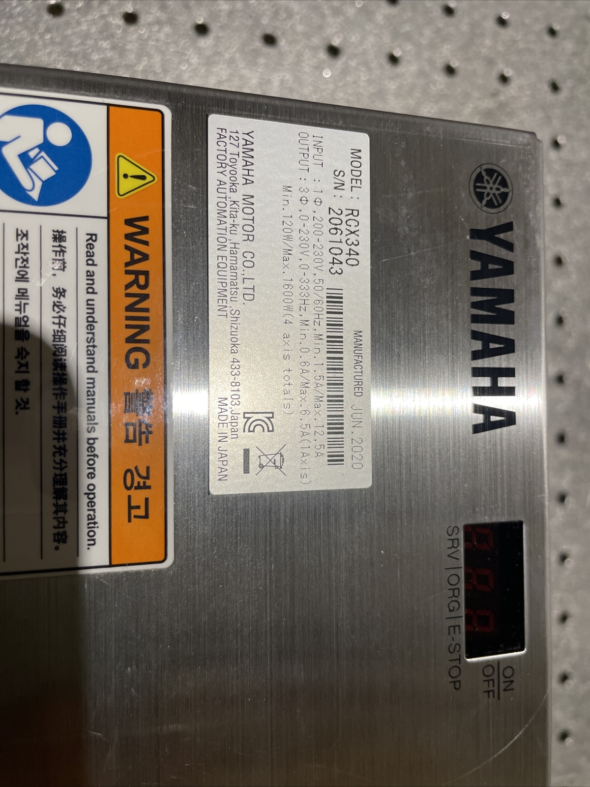 Yamaha RCX340 Robot Controller 1600w 0-333hz 3ph 0-230v-ac | eBay