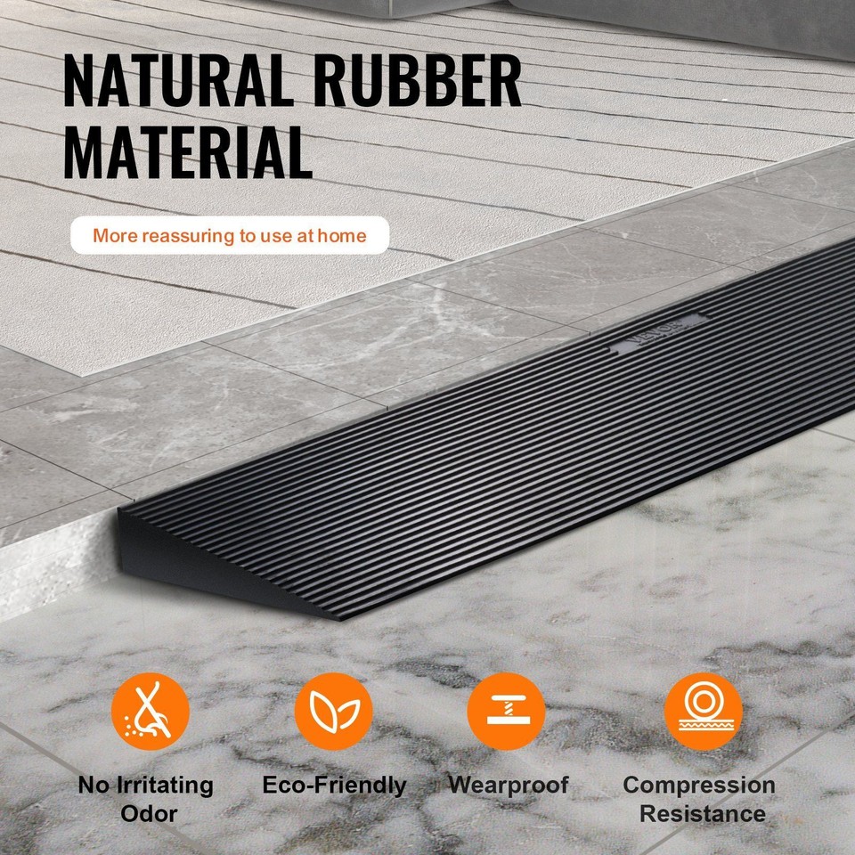 Rise Adjustable Threshold Ramp 35.4" - Non-Slip Rubber Ramp for ...