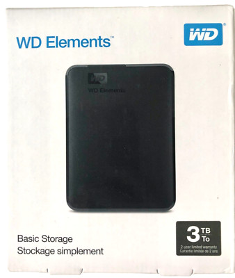 WD Elements NEW Western Digital Portable External Hard Drive ~3TB~ FAST ...
