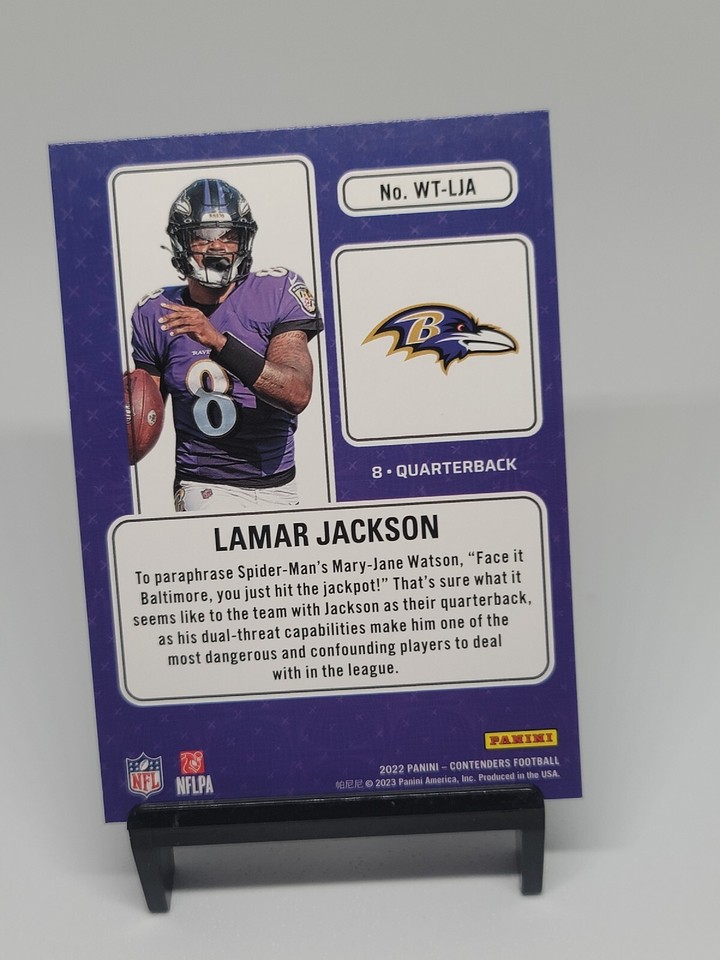 2022 Panini Contenders Lamar Jackson Green Winning Ticket ...