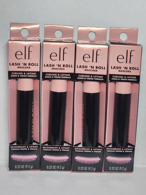4 elf lash n roll mascara curling & lifting pitch black New FULL SIZE ...
