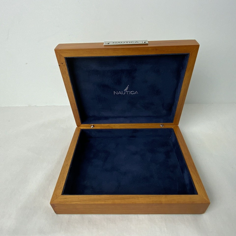 Nautical Wooden Hinged Keepsake Trinket Dresser Box Velvet Lined | eBay